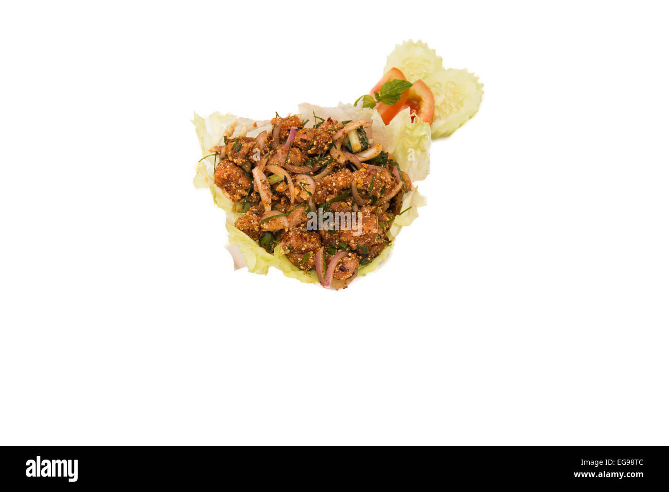 Spicy salmon salad fish Cut Out Stock Images & Pictures - Alamy