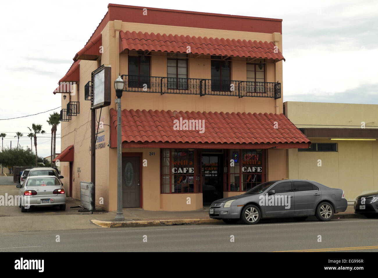 Sevilla Cafe in downtown Weslaco, Texas Stock Photo - Alamy