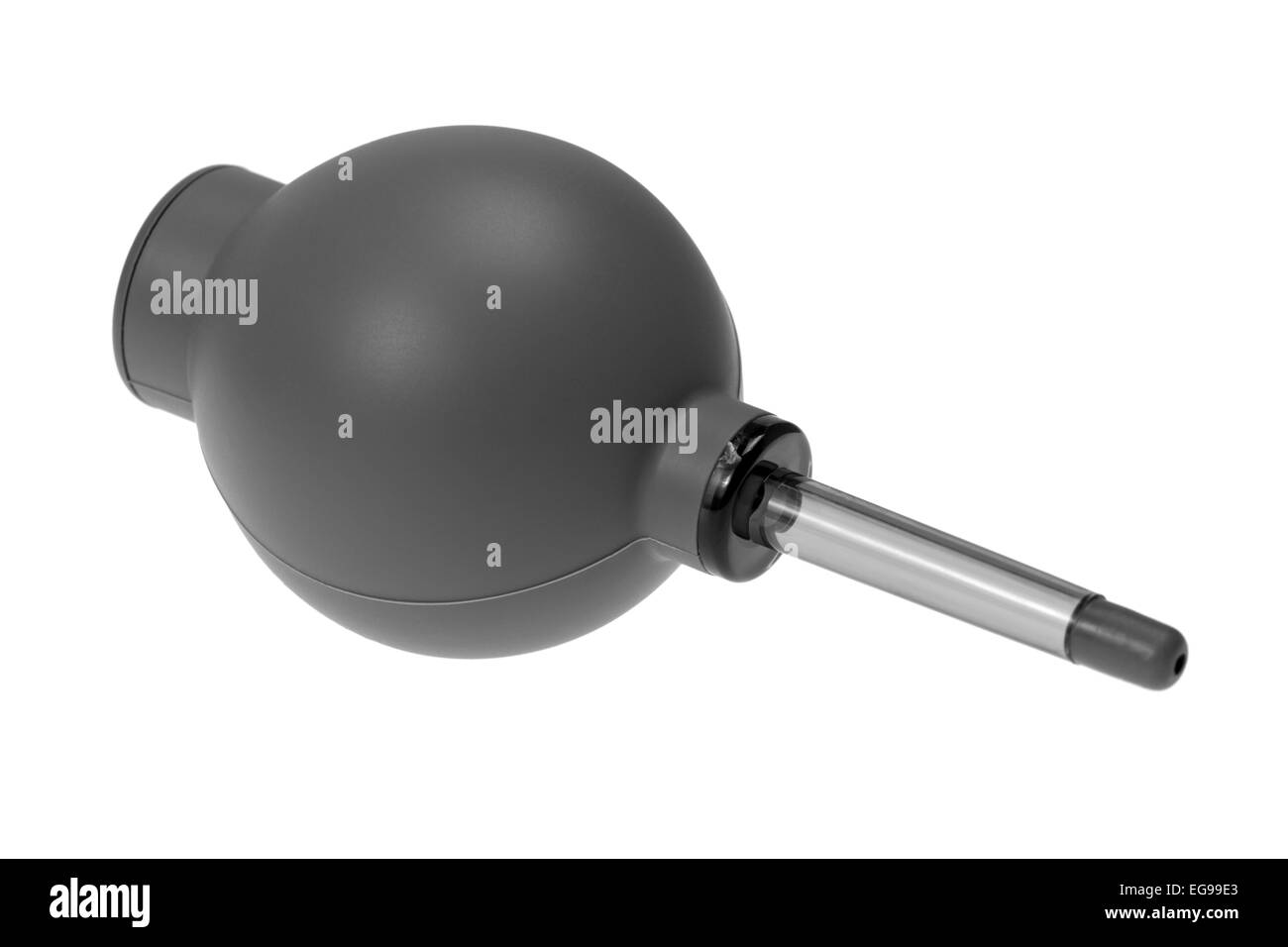 Gray air blower rubber pump dust cleaner isolated on white background ...