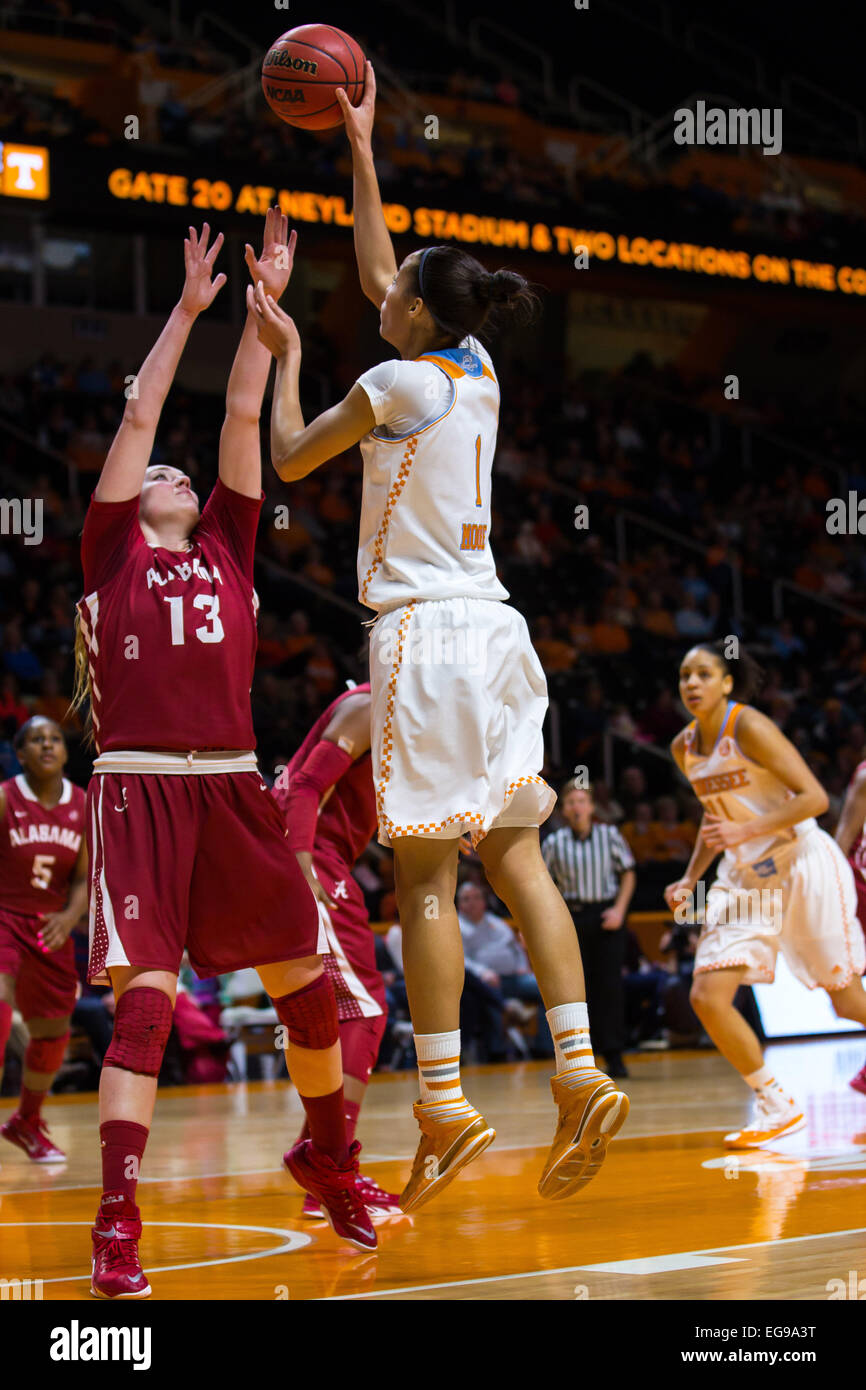 February 19, 2015: Nia Moore #1 of the Tennessee Lady Volunteers shoots ...
