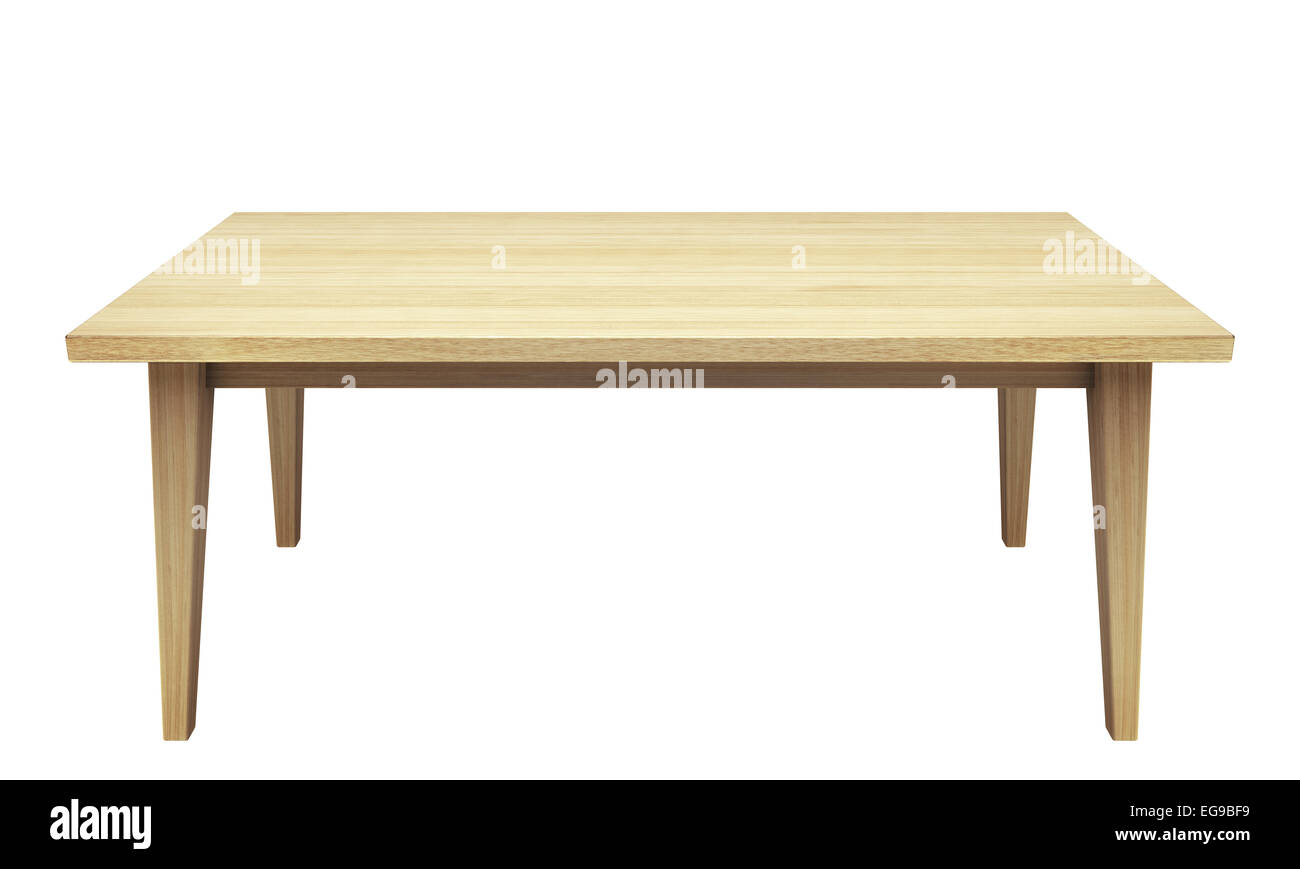 Wooden table on white background Stock Photo - Alamy