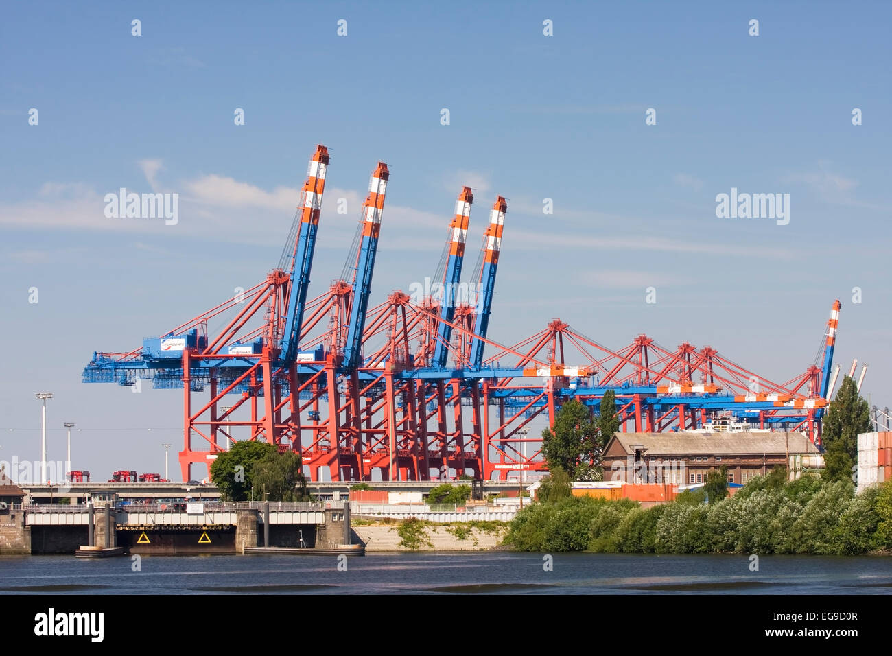 Container cranes at the container terminal Euro gate Hamburg, Germany ...