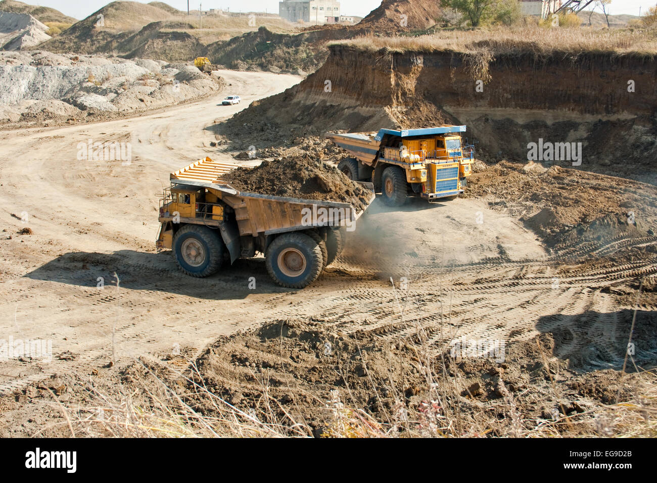 Lorries on a loading place Stock Photo - Alamy