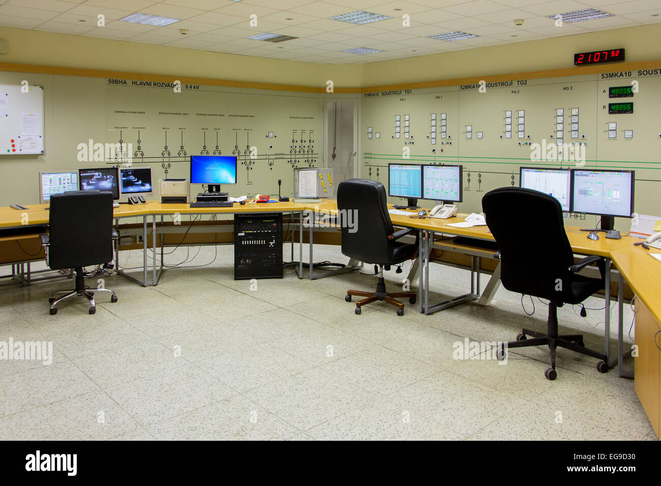 Power station control room in hydroelectric dam Stock Photo - Alamy