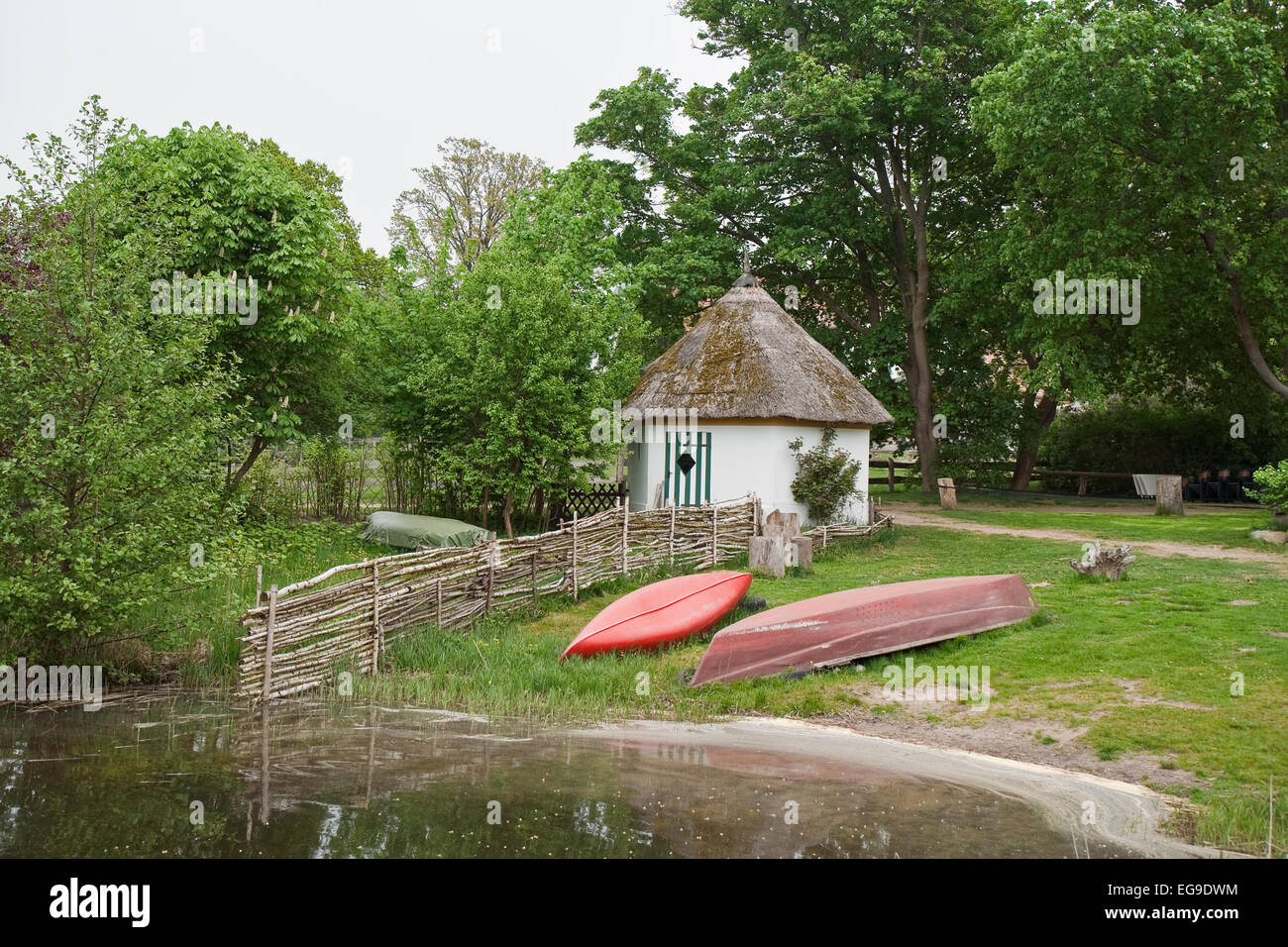 Small boats and a shack at a lake in Germany Stock Photo - Alamy