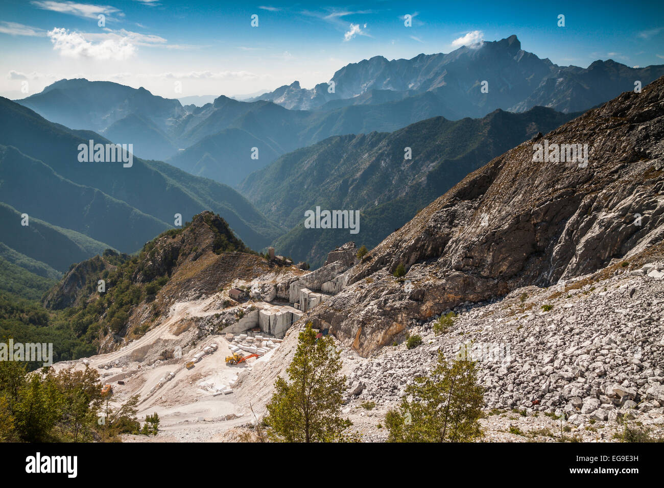 A mining machine on the italian site in the Apuan Alps in Italy Stock ...