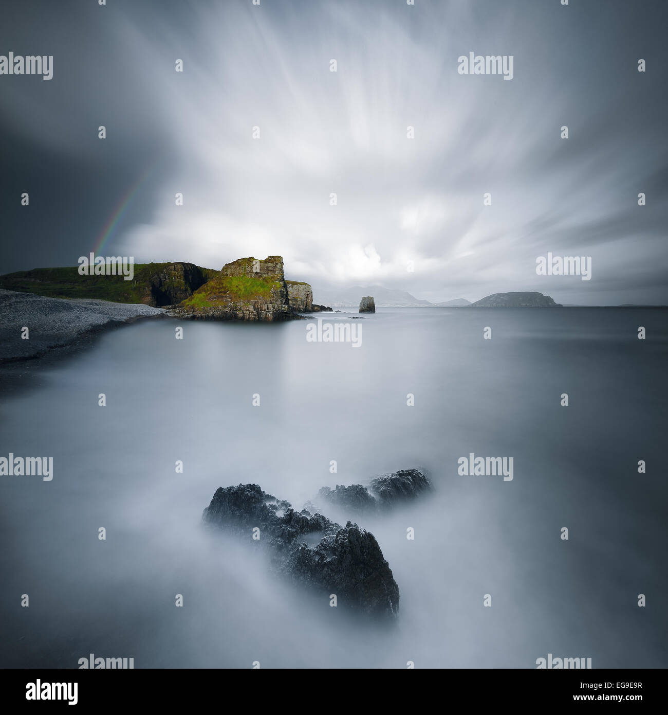Rainbow, Coastal landscape, County Donegal, Ireland Stock Photo - Alamy