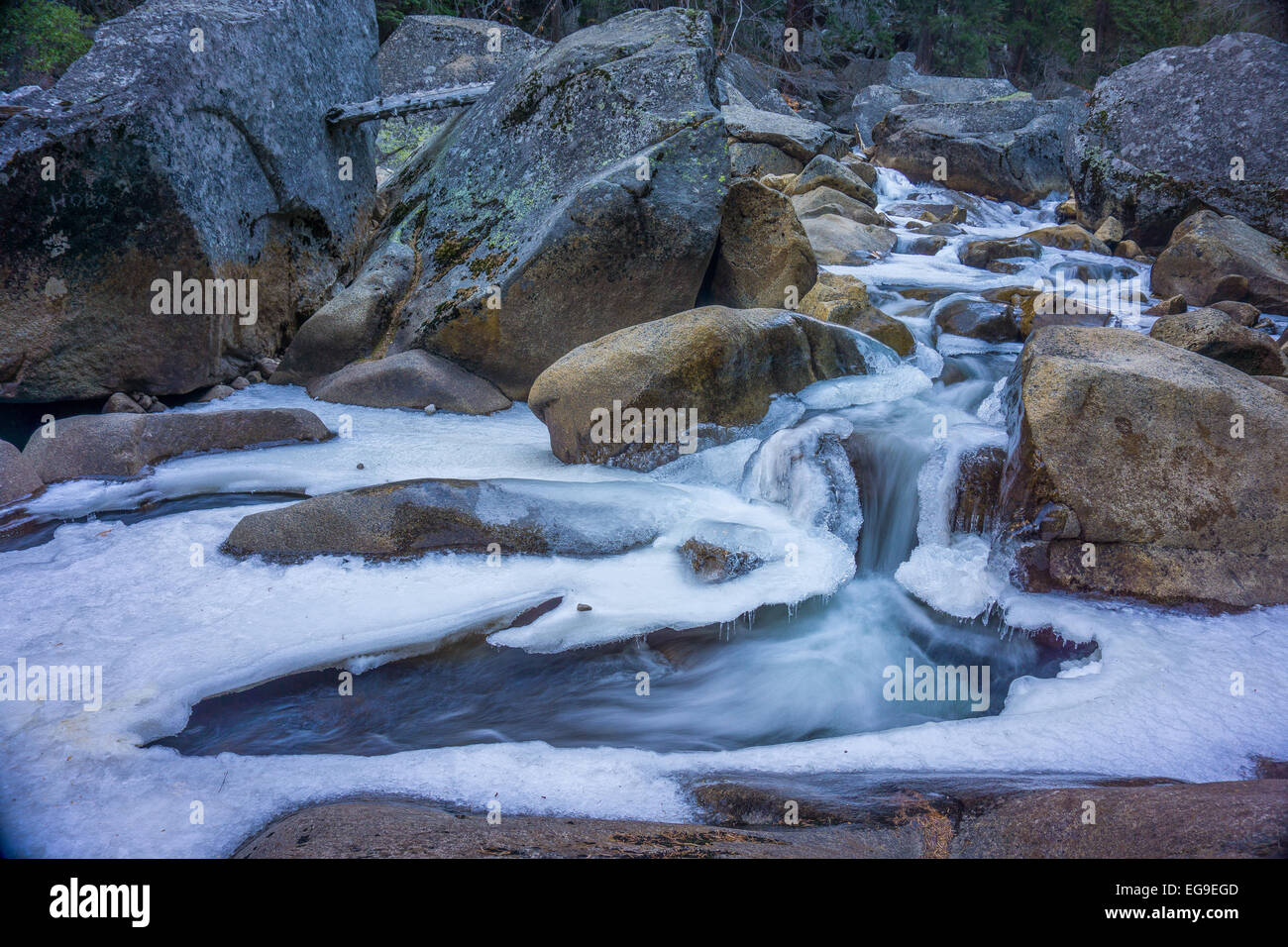 USA, California, Yosemite National Park, Icy stream Stock Photo - Alamy