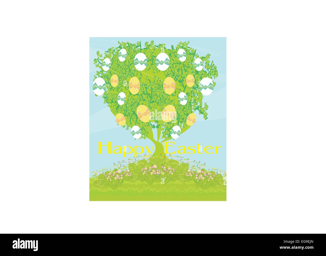 Easter tree card Stock Vector Image & Art - Alamy
