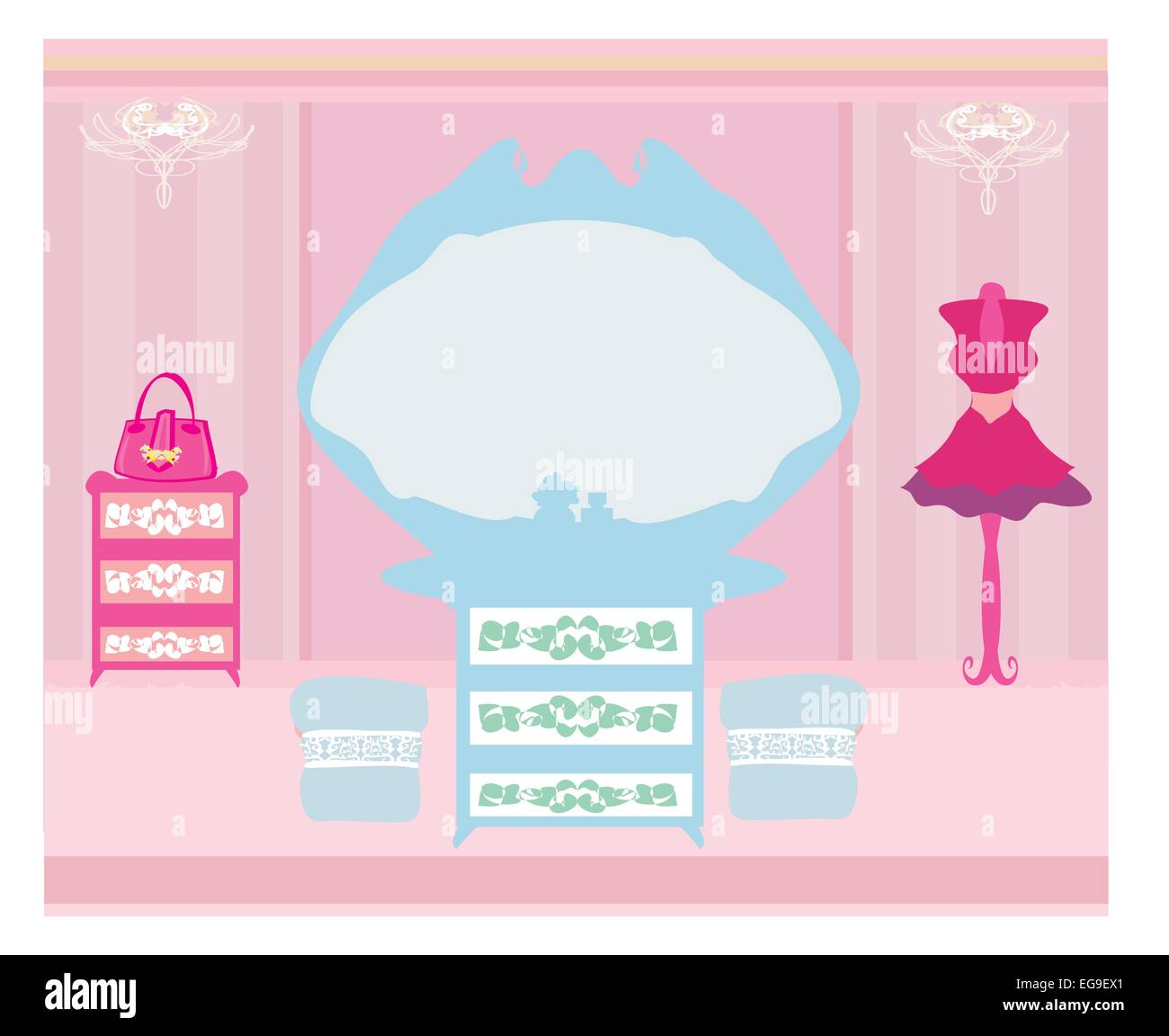 elegant style dressing room Stock Vector Image & Art - Alamy
