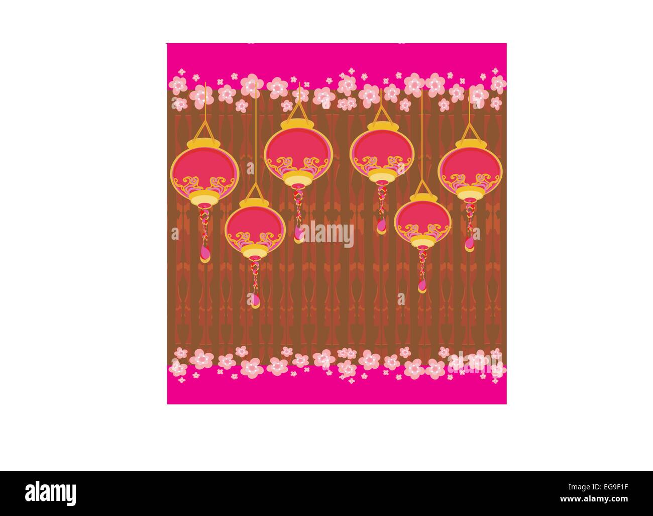 Chinese New Year card - Traditional Chinese lanterns Stock Vector Image ...