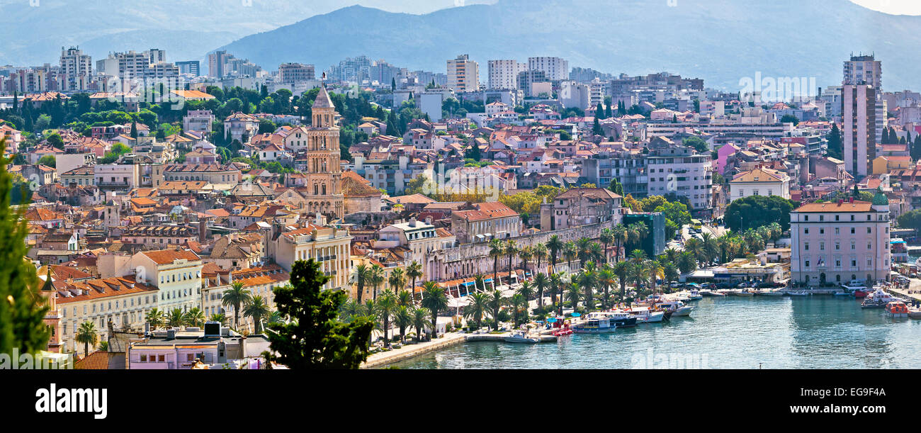Fabulous Split waterfront aerial panorama, Dalmatia, Croatia Stock ...
