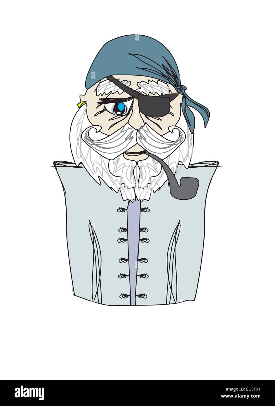 Old pirate captain , doodle portrait Stock Vector Image & Art - Alamy