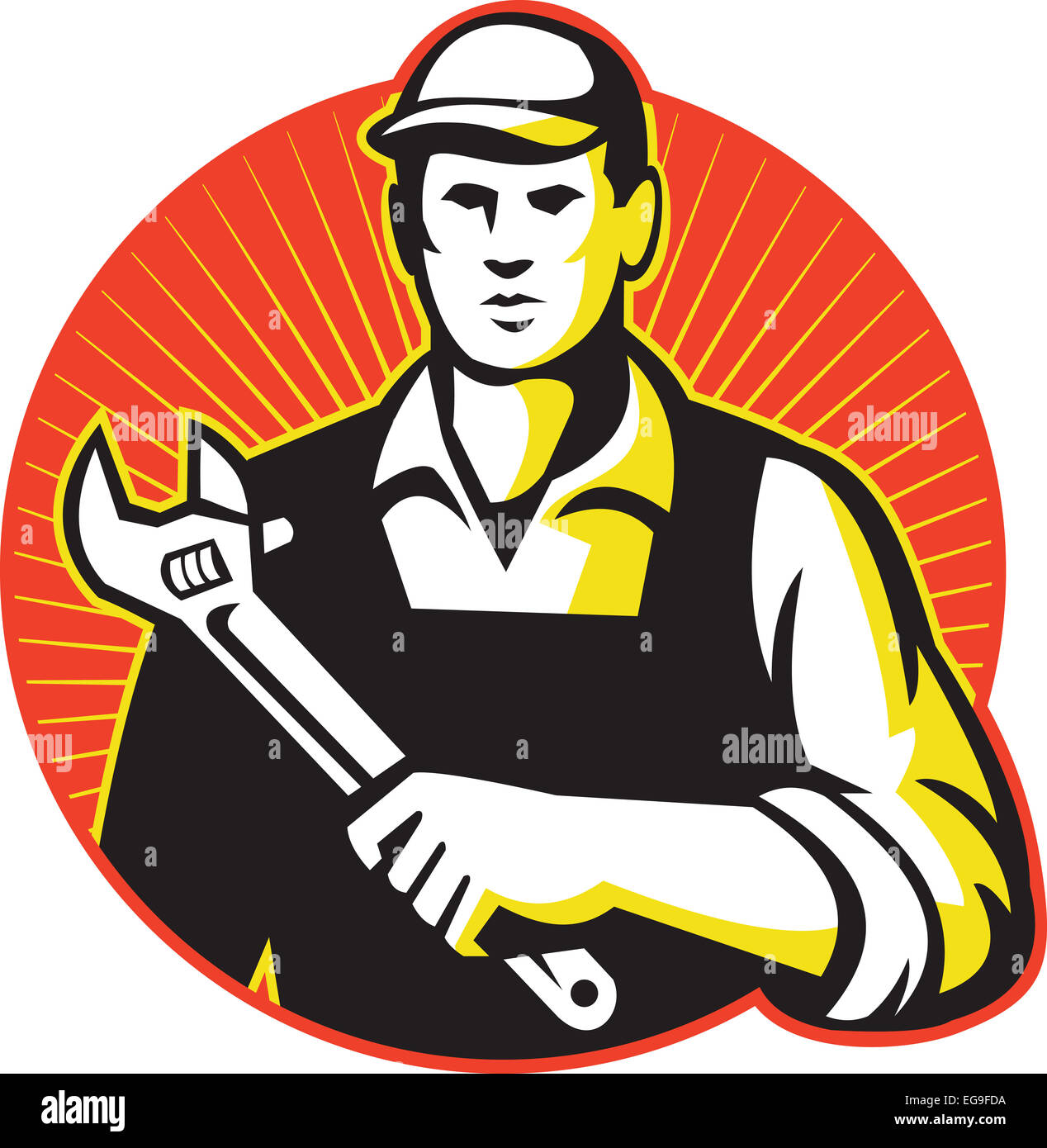 Illustration repairman mechanic tradesman hi-res stock photography and ...