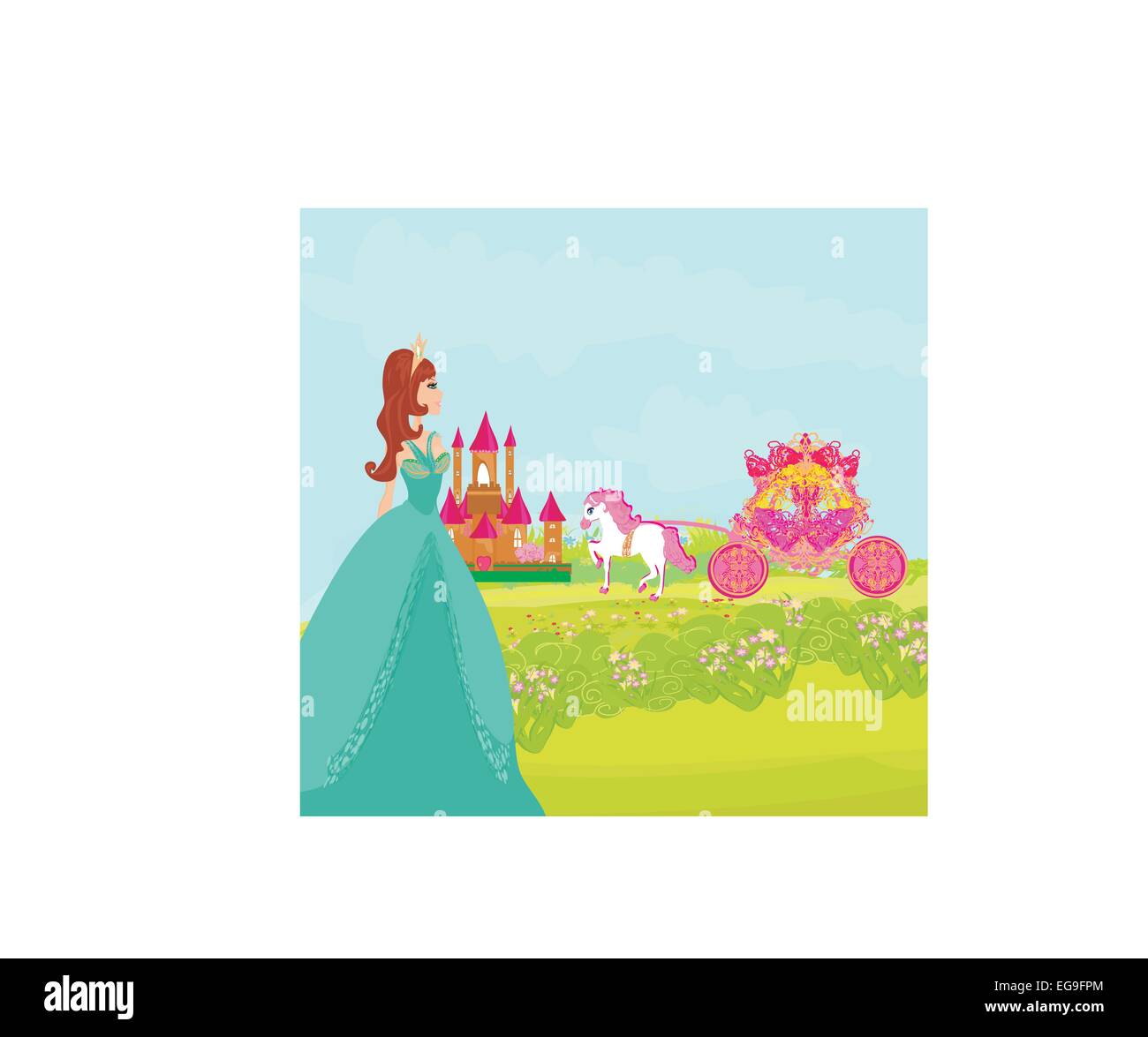 Beautiful princess on landscape Stock Vector Image & Art - Alamy