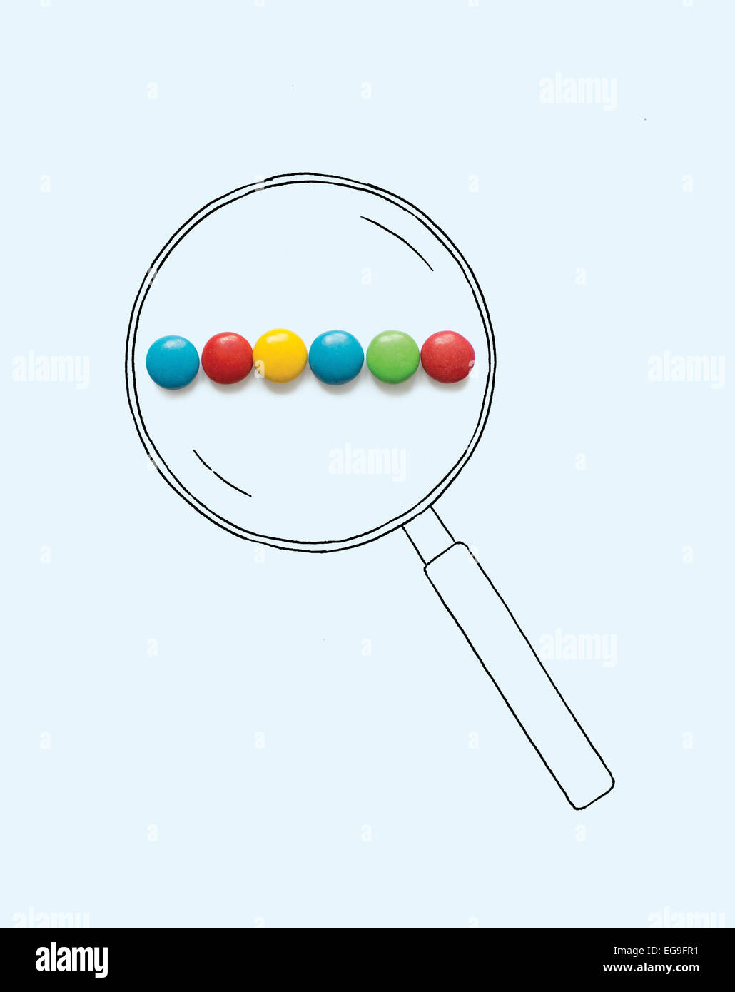 Conceptual drawing of magnifying glass Stock Photo - Alamy