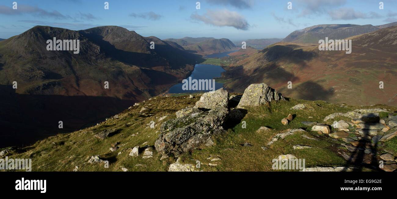 Buttermere from Fleetwith Pike Summit. High Stile Ridge Buttermere ...