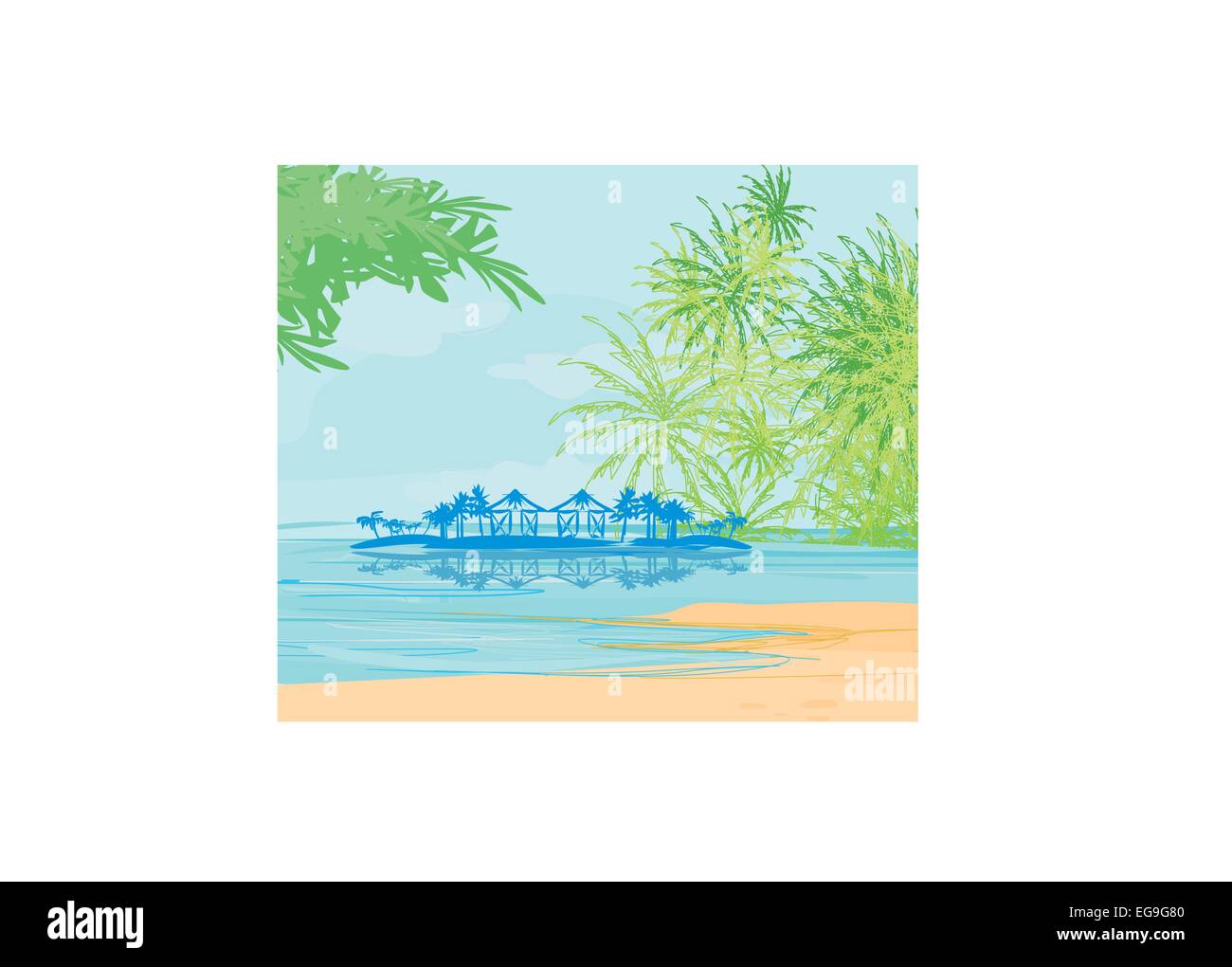Tropical beach landscape vector Stock Vector Image & Art - Alamy