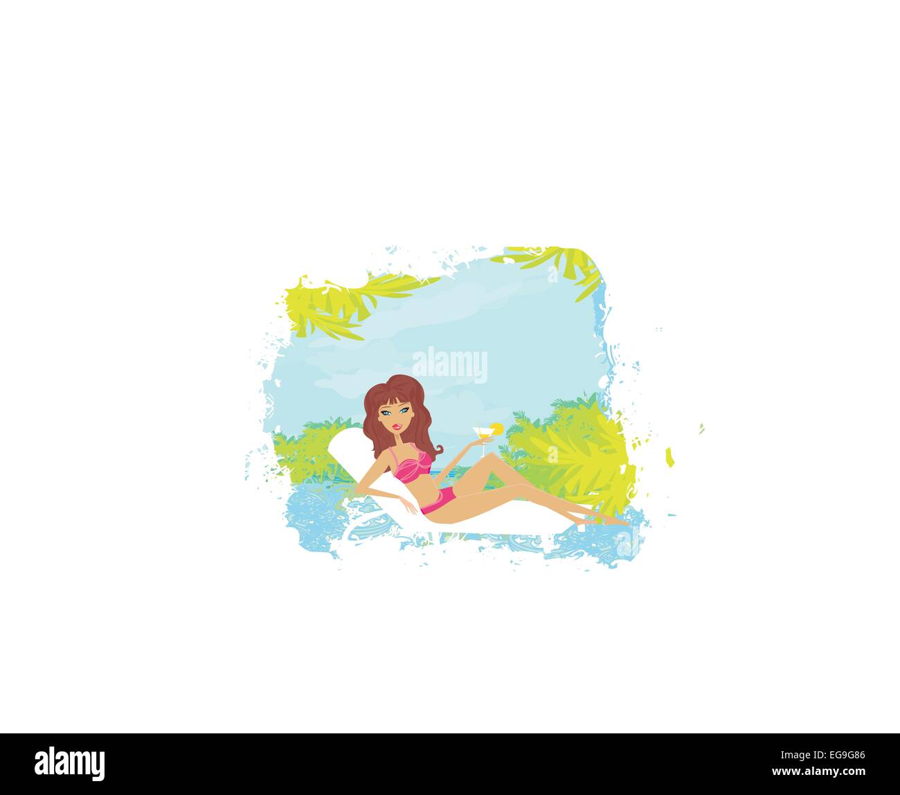Sunbathing at south beach Cut Out Stock Images & Pictures - Alamy