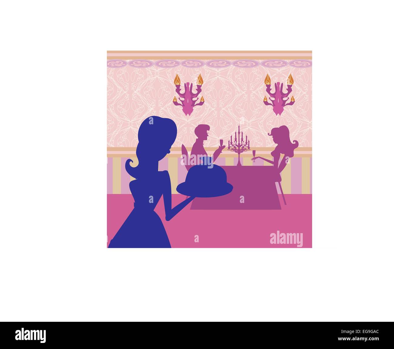 Waitress silhouette Cut Out Stock Images & Pictures - Alamy