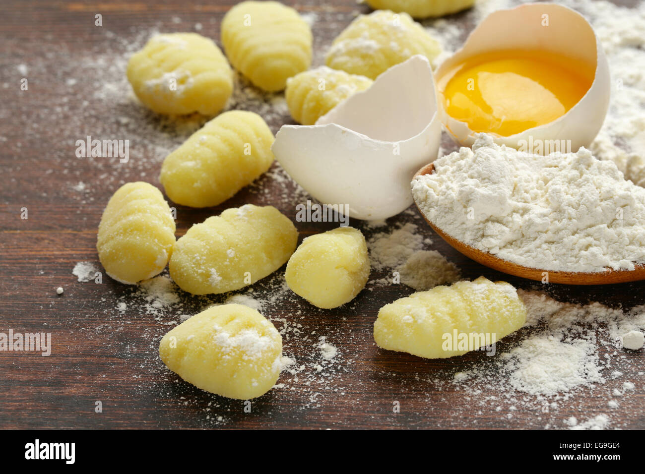 traditional Italian gnocchi prepared with potatoes and eggs Stock Photo ...