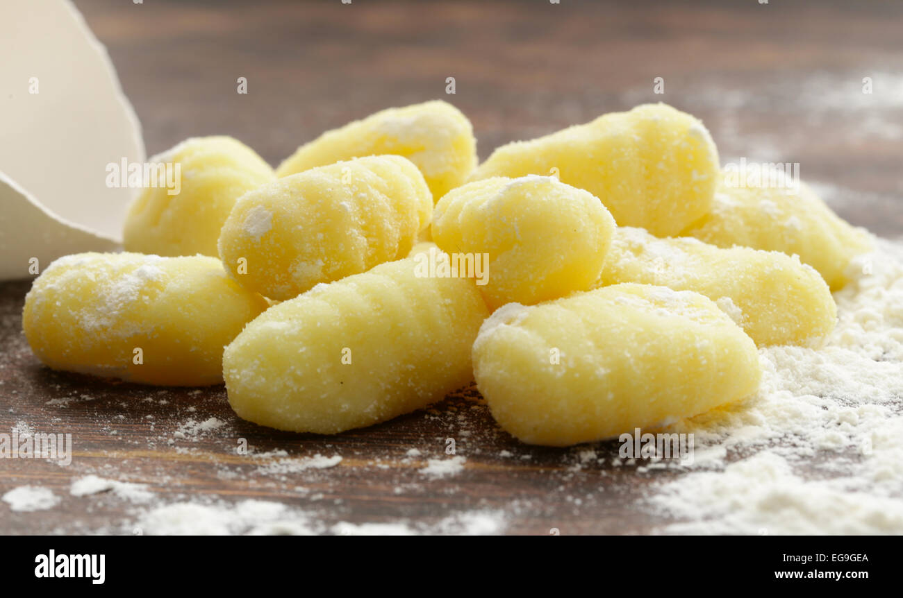 traditional Italian gnocchi prepared with potatoes and eggs Stock Photo ...