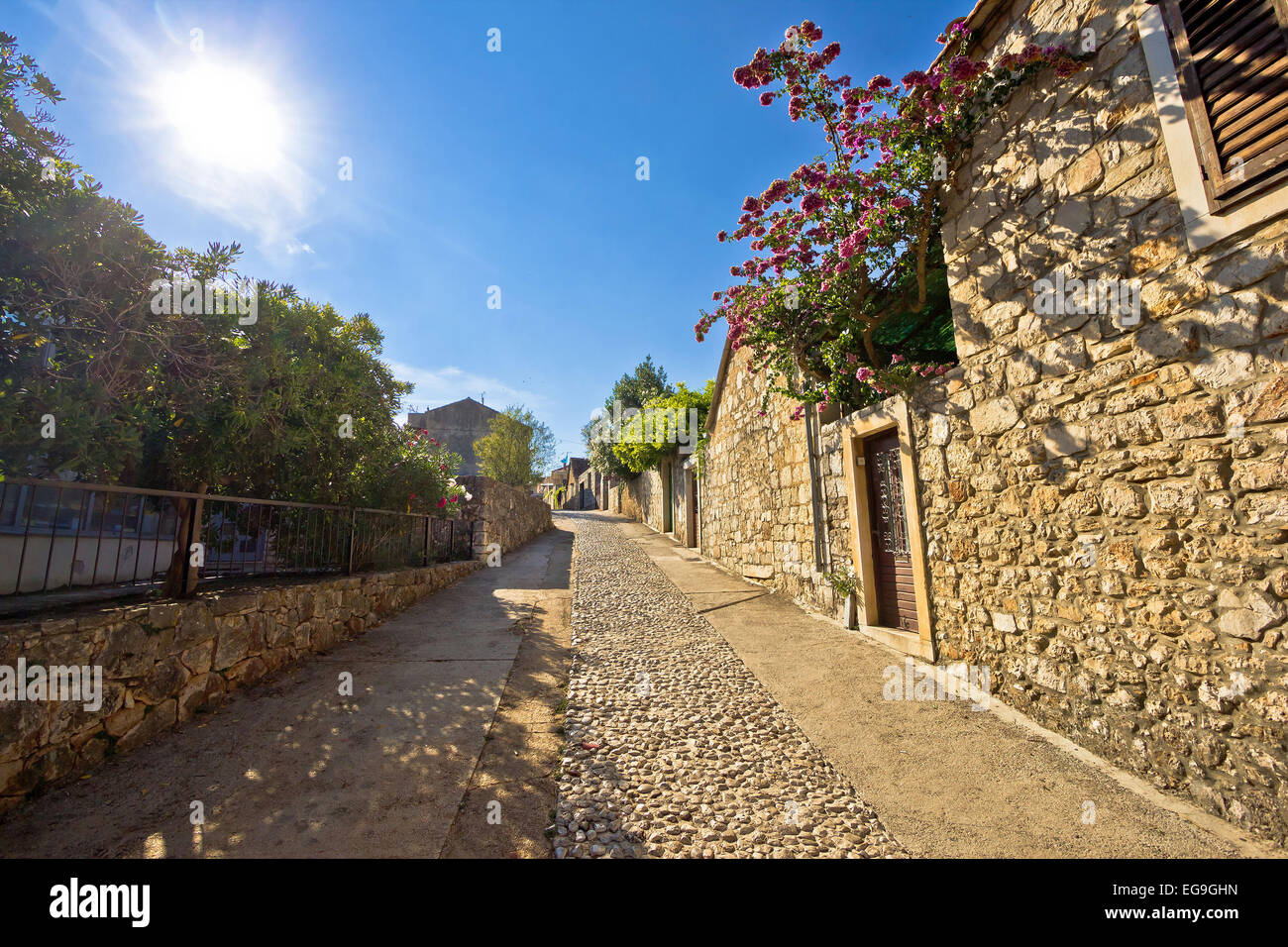 Old stone steets of Stari Grad on island of Hvar, famous tourist ...