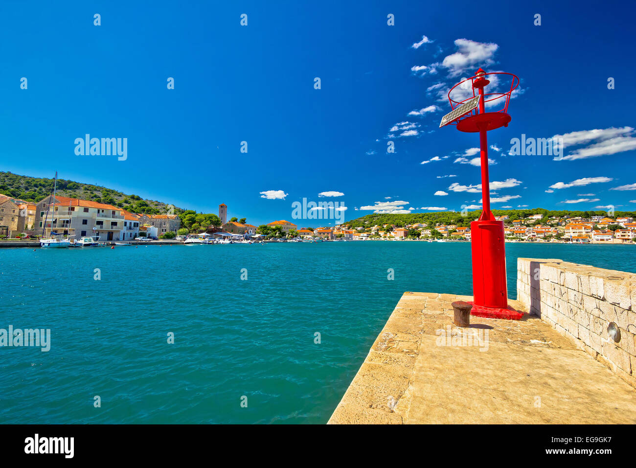 Town of Tisno seascape view, Island of Murter, Croatia Stock Photo - Alamy
