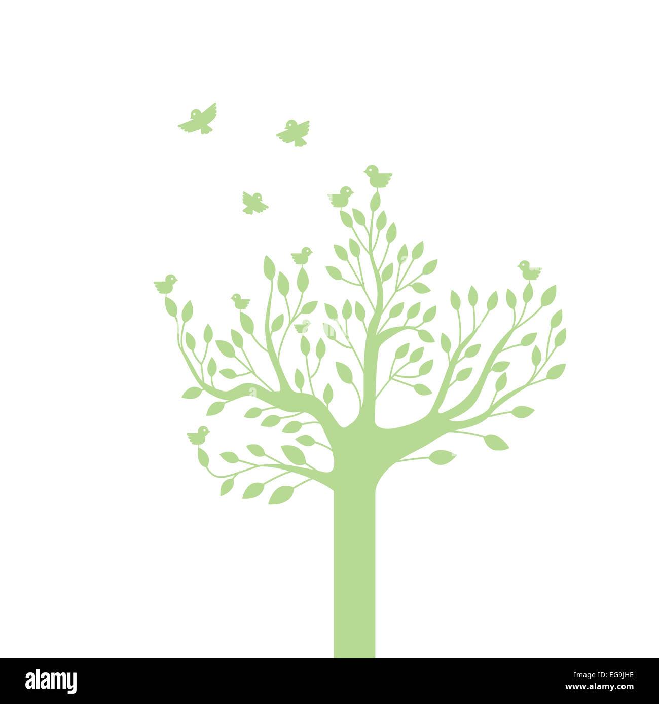 tree with birds Stock Photo - Alamy