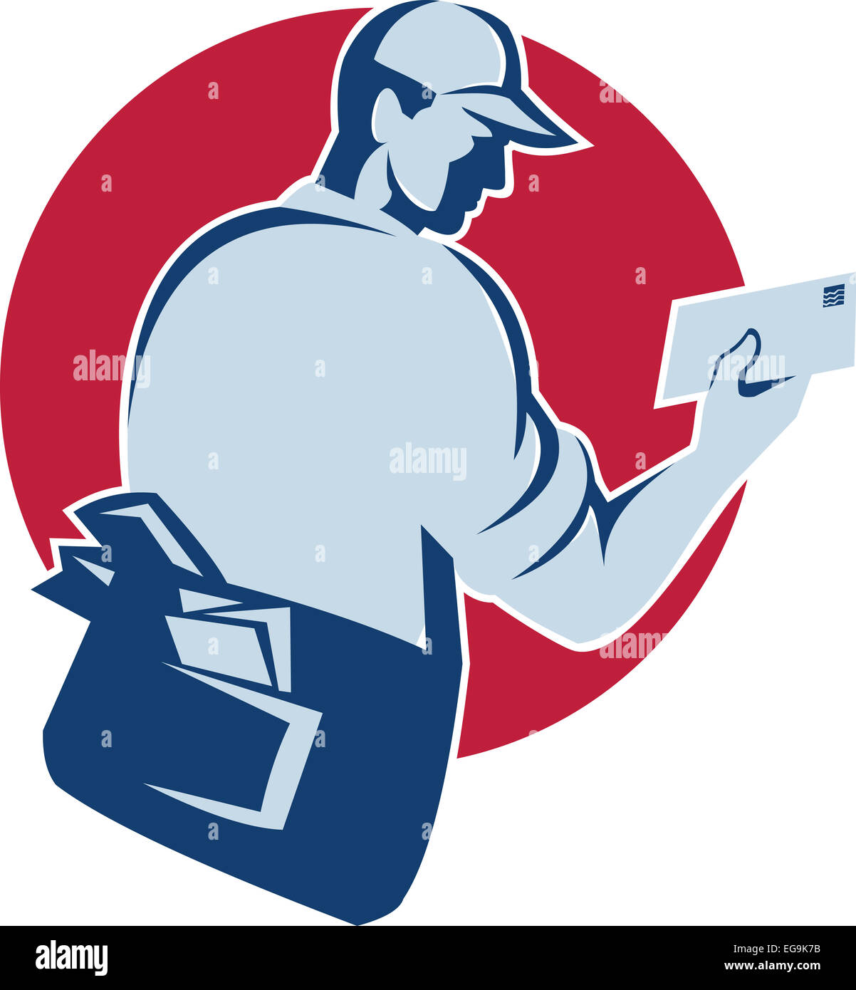 Illustration of a mailman postal worker delivery man delivering mail ...
