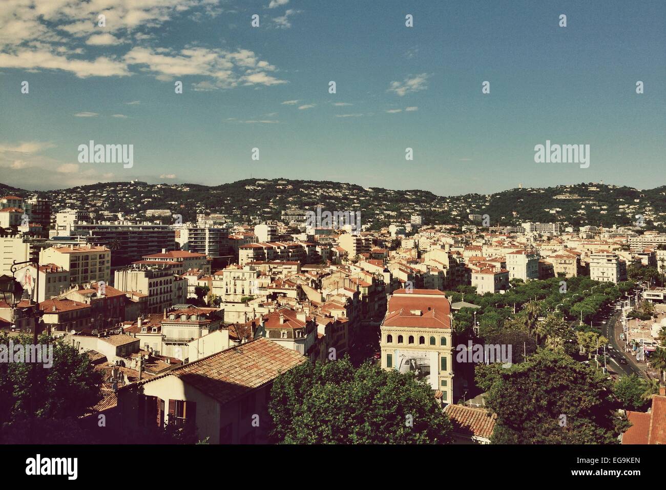 France, Cannes, Townscape and hills on horizon Stock Photo - Alamy