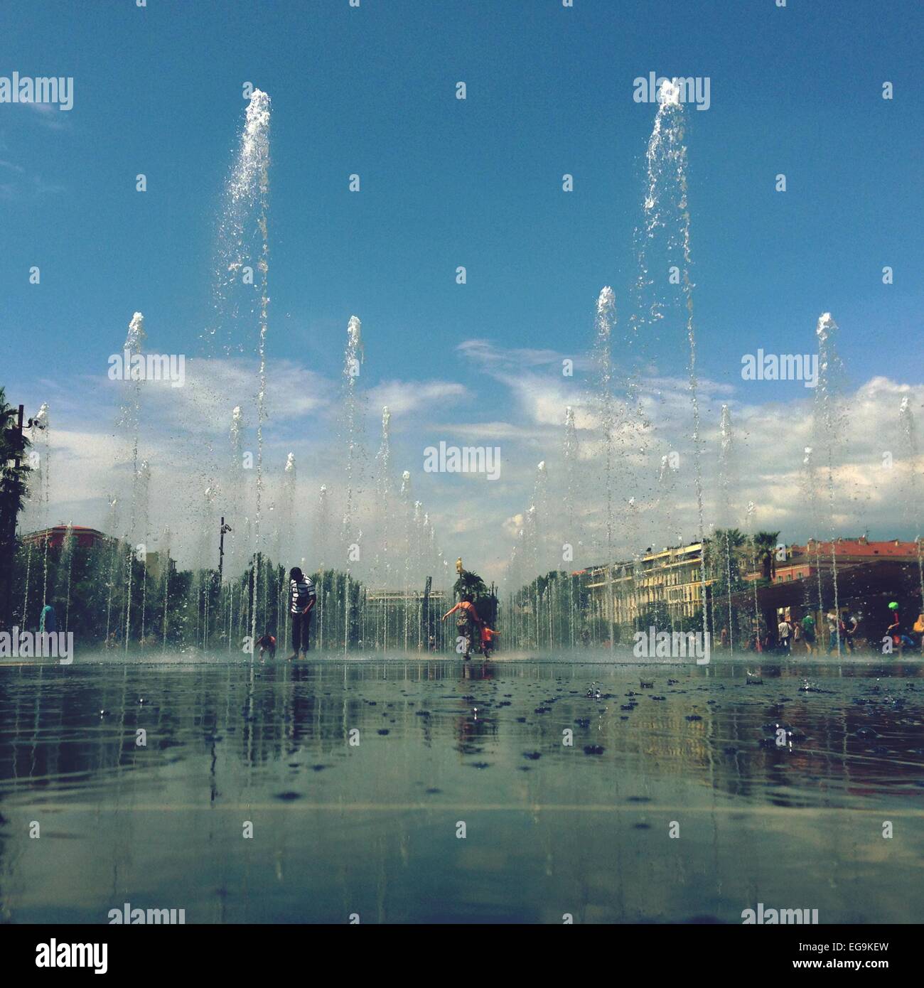 France, Nice, Town square with fountain Stock Photo - Alamy