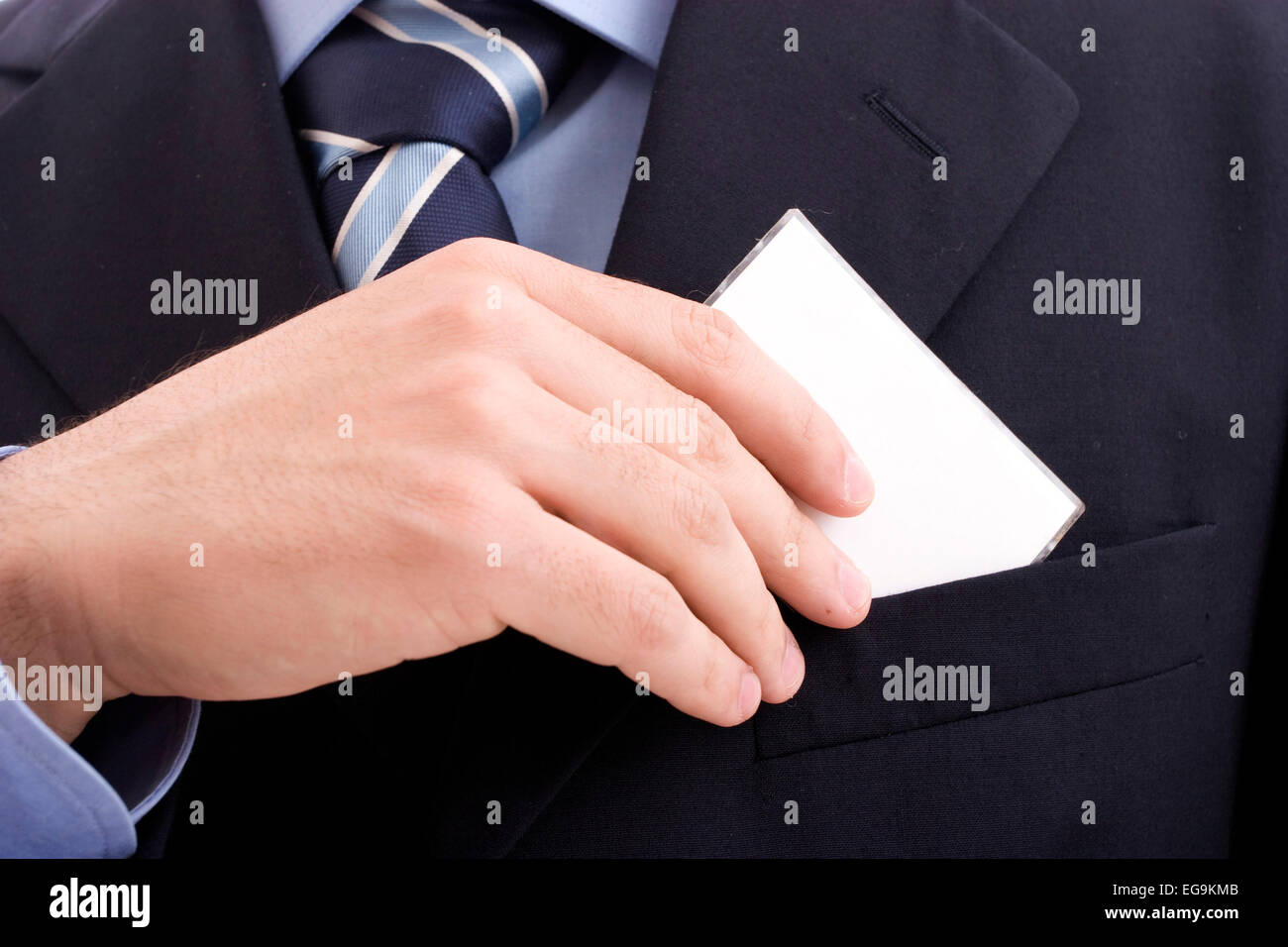 hand of businessman offering businesscard over white background Stock ...