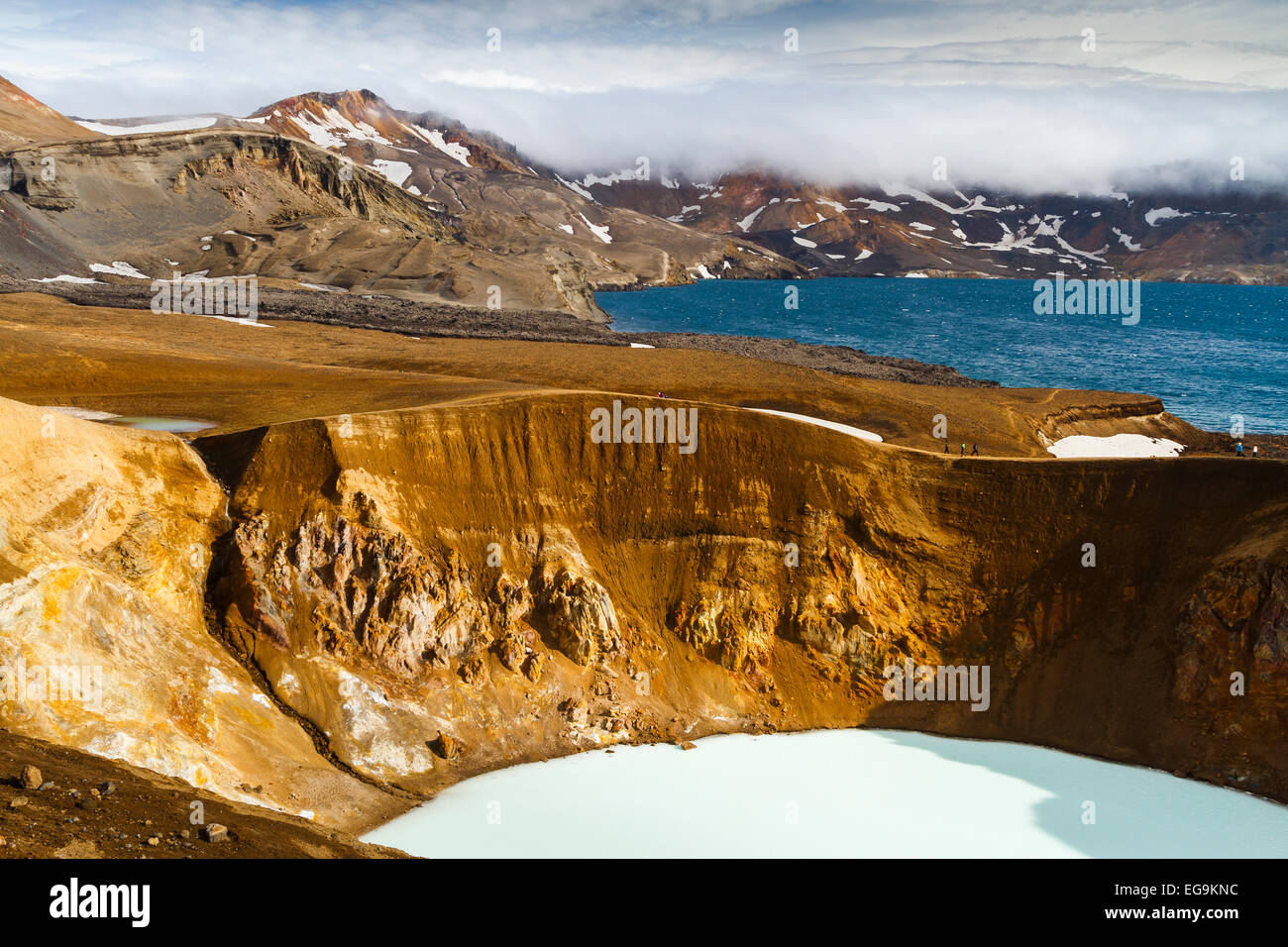 Geothermal lake and volcanic caldera Stock Photo - Alamy