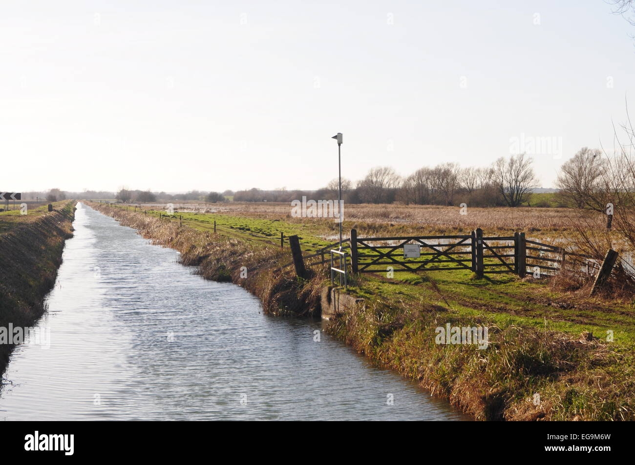 The Counter Drain at Baston Fen Nature Reserve, Lincolnshire Fens Stock ...