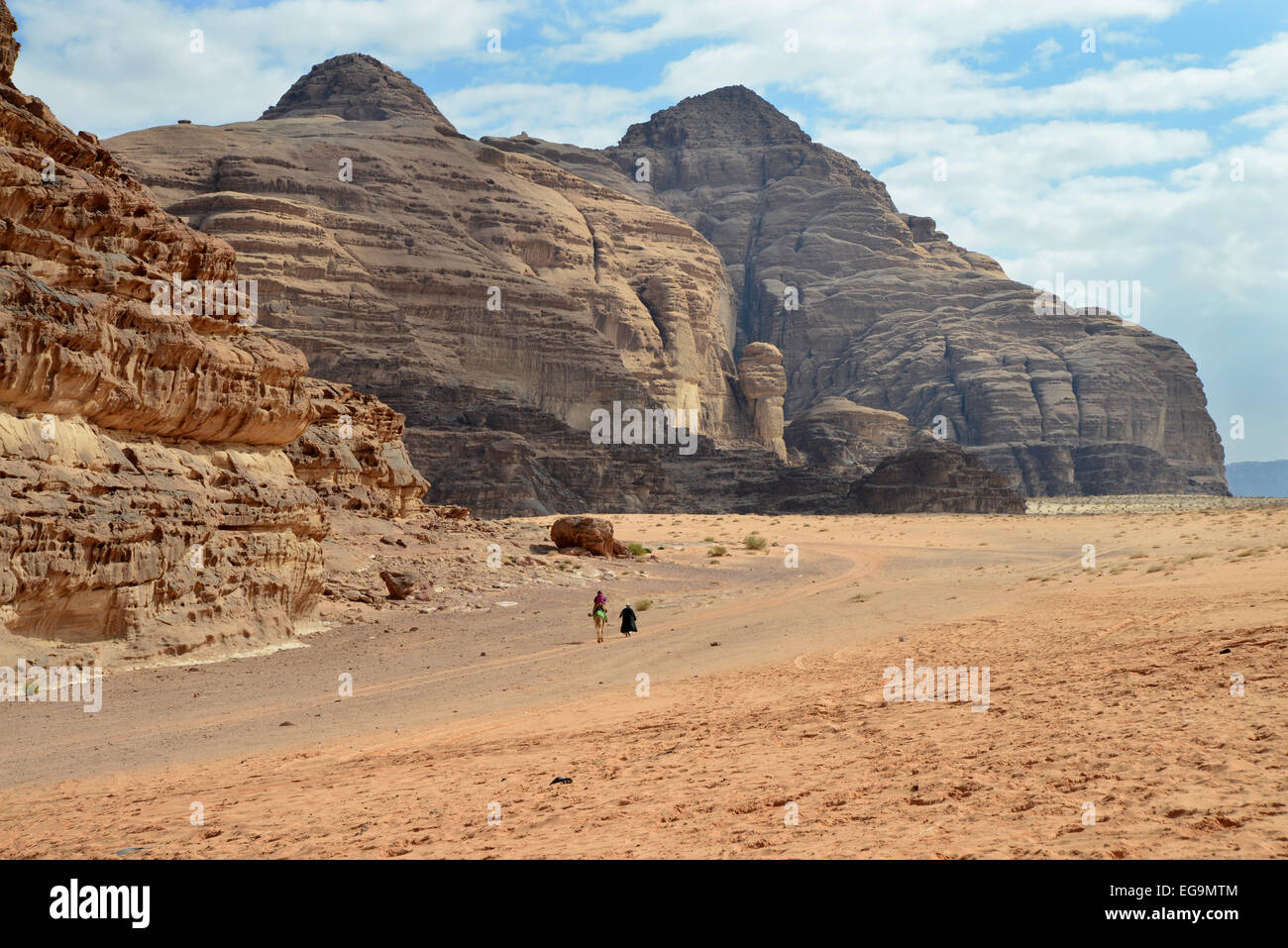 JORDAN-The Wadi Rum desert. Area of monolithic rockscapes Stock Photo ...