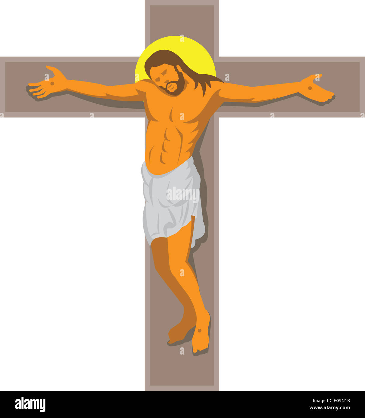 Illustration of Jesus Christ hanging on cross crucified done in art ...