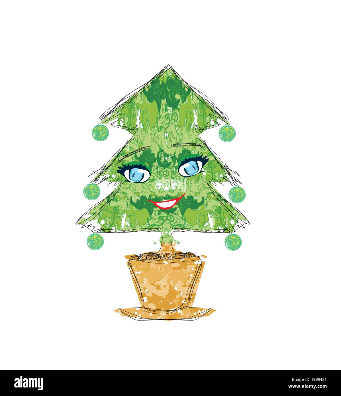 christmas tree cartoon character Stock Vector Image & Art - Alamy