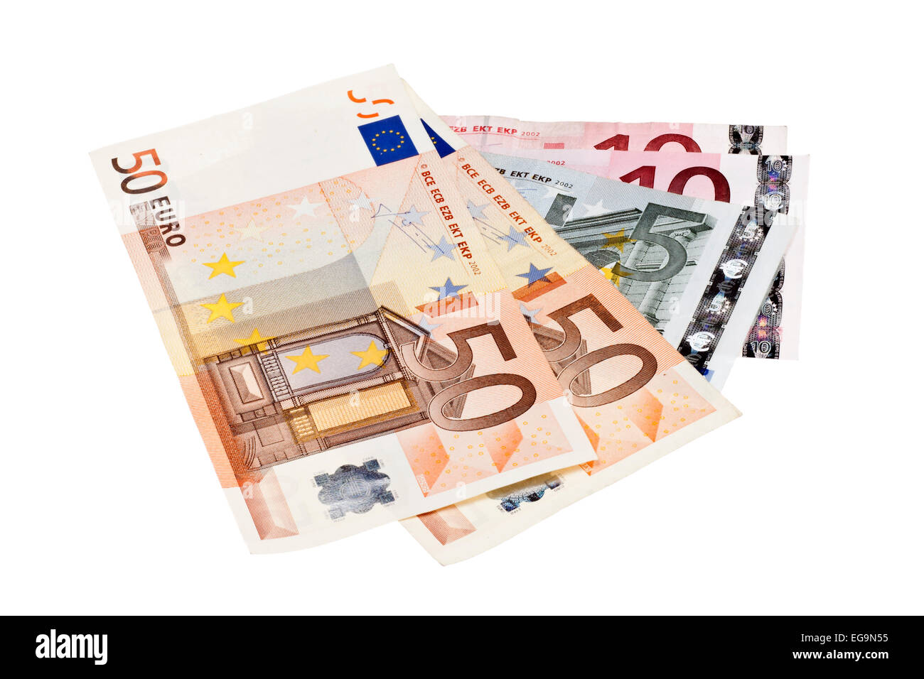 Euro banknotes isolated on white background Stock Photo - Alamy