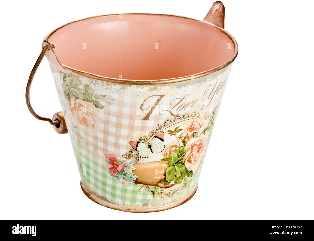 Pink bucket isolated on a white background Stock Photo - Alamy
