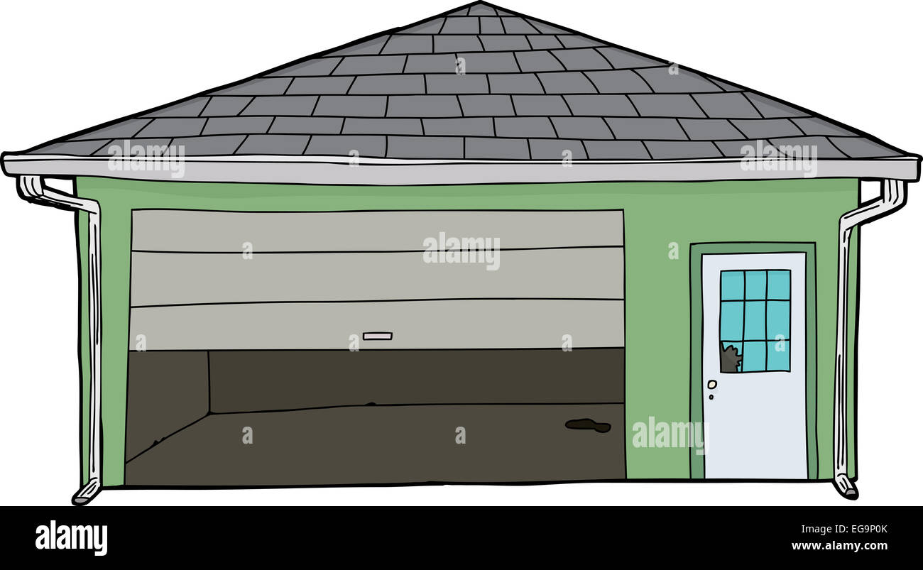 Isolated garage half open door hi-res stock photography and images - Alamy