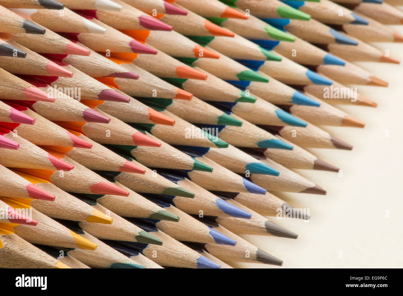 Collection of colored wooden pencils Stock Photo - Alamy