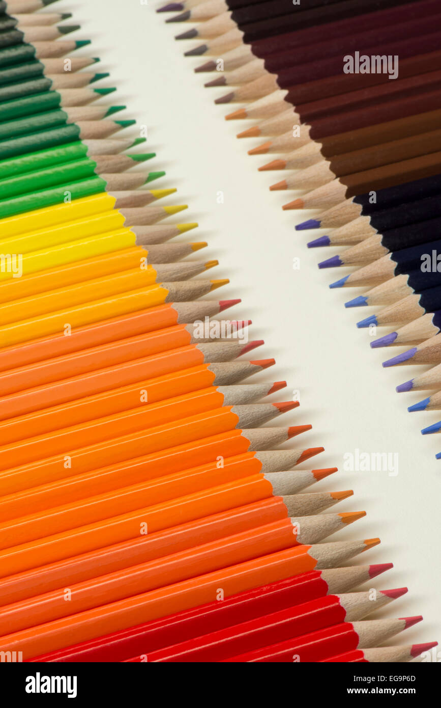 Collection of colored wooden pencils Stock Photo - Alamy