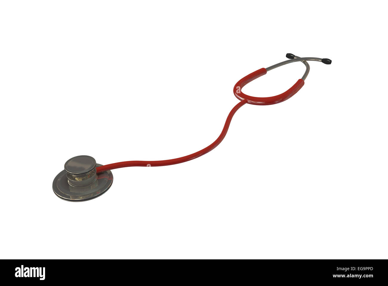 red stethoscope isolated on white background Stock Photo - Alamy