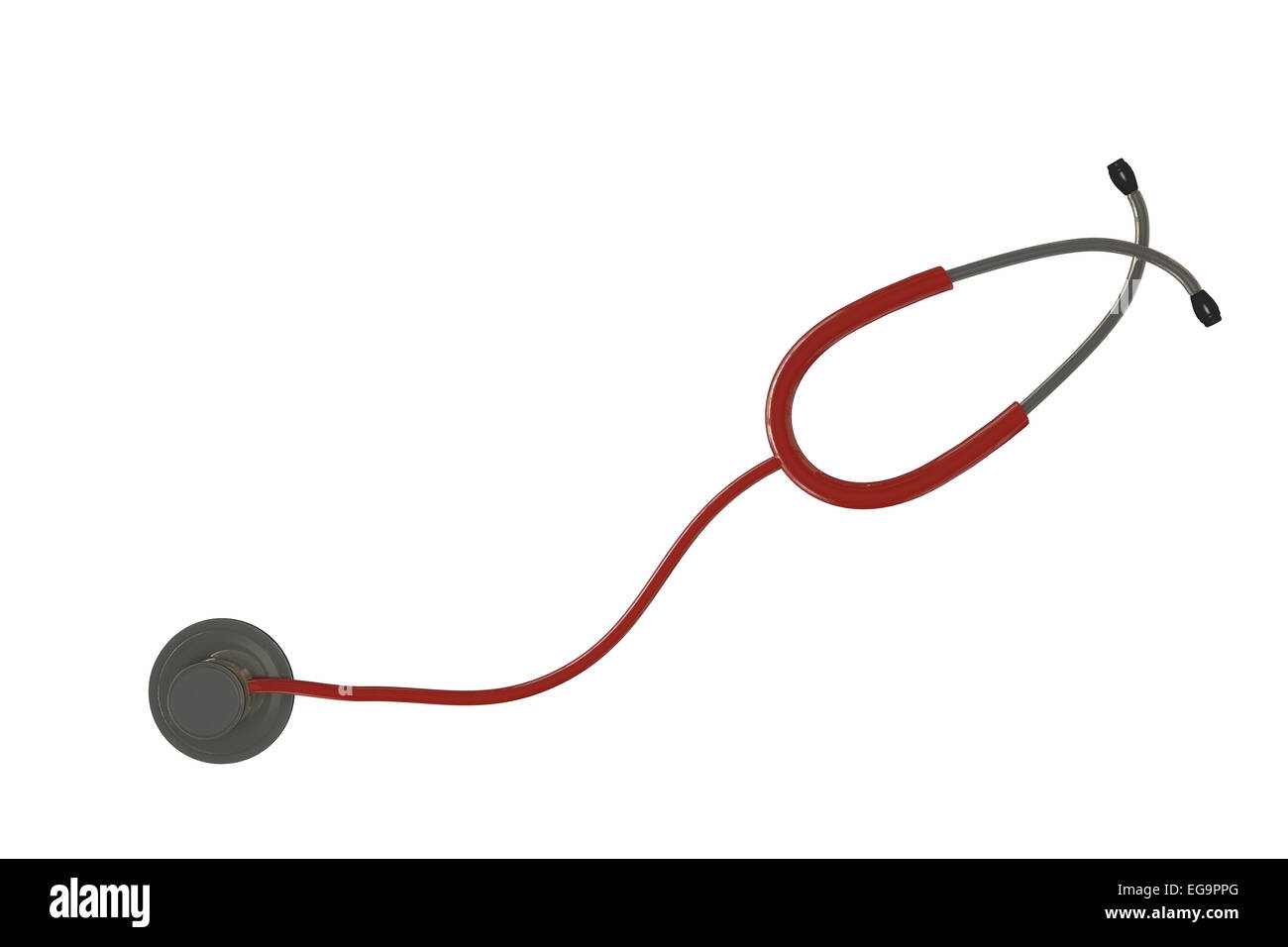 red stethoscope isolated on white background Stock Photo - Alamy