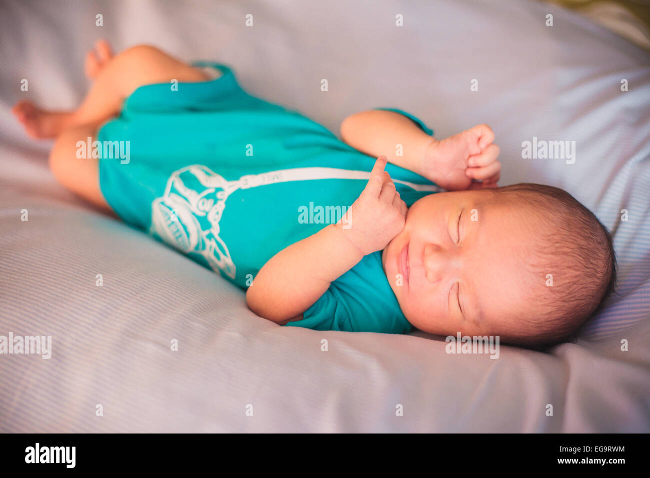 Newborn little baby sleeping Stock Photo - Alamy