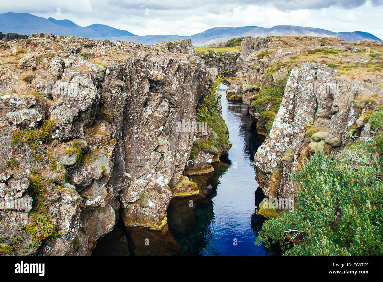 Thingvellir, geographical rift between Europe and North America Stock ...