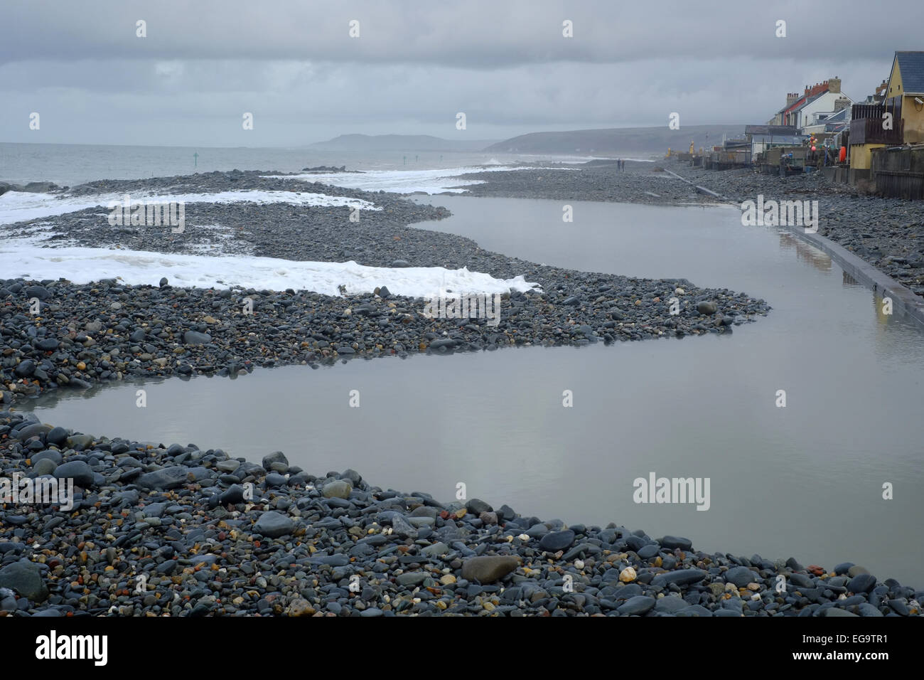 Borth houses flooding hi-res stock photography and images - Alamy
