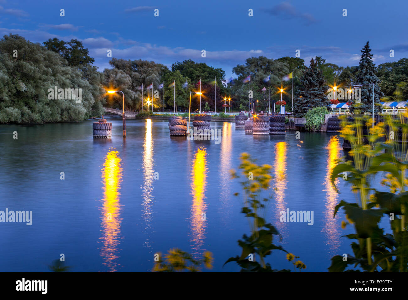 The Harbor at night Stock Photo - Alamy