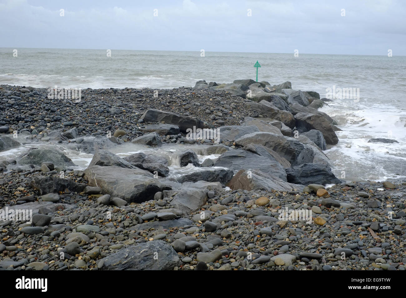 High tide flooding in Borth, Ceredigion, Wales Stock Photo - Alamy
